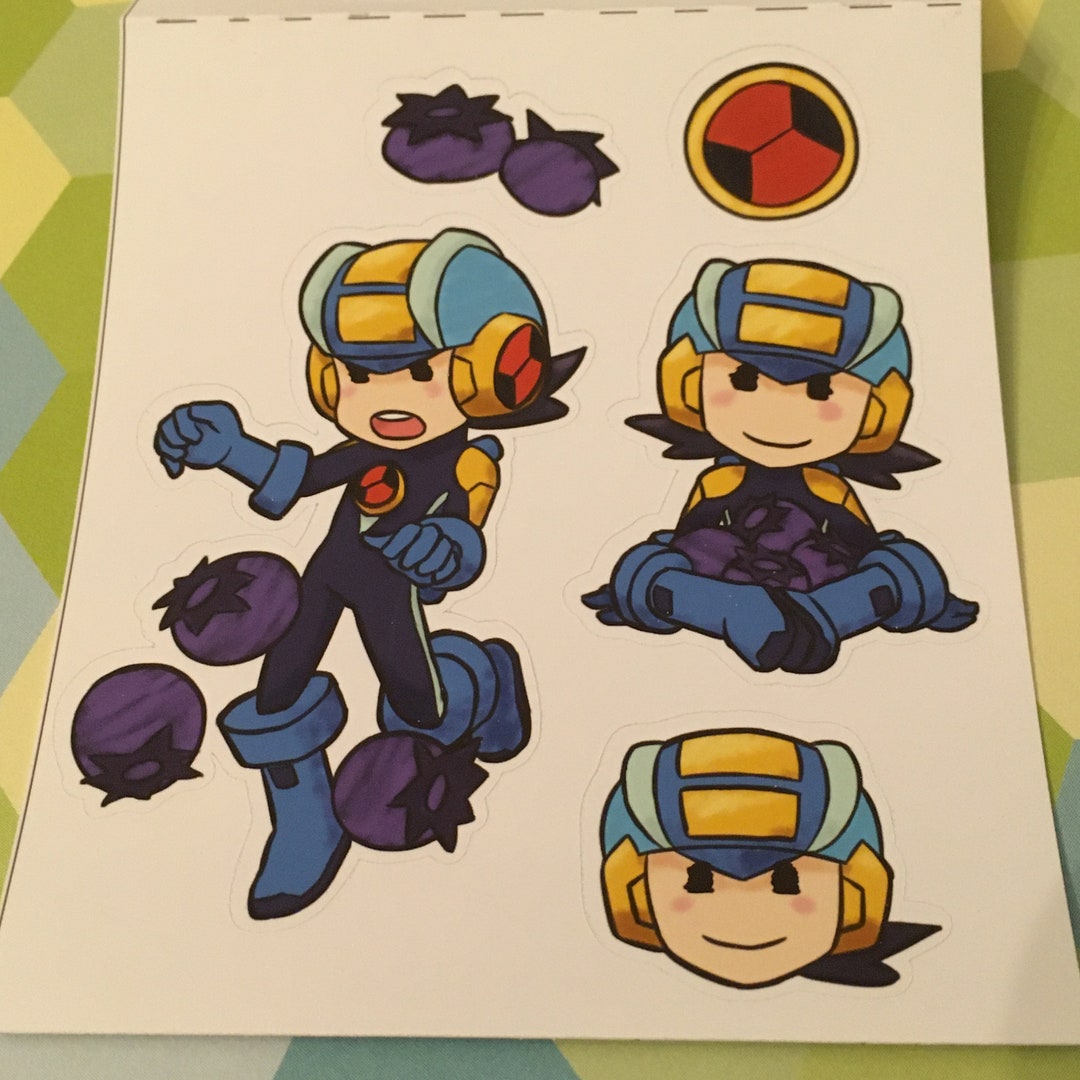 Rockman.exe Navi X Fruits Sticker Sheet Mega Man Battle Network - Etsy