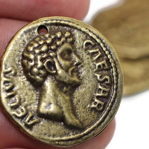 Roman Empire Emperor Ceasar Replica Coin, Antique Bronze Coins, 27 Mm ...