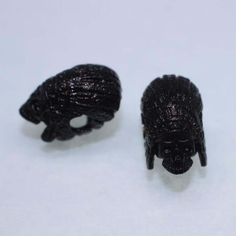 Antique Black Aztec Warrior Beads, 16 Mm Mini Indian Charm - Aztec ...