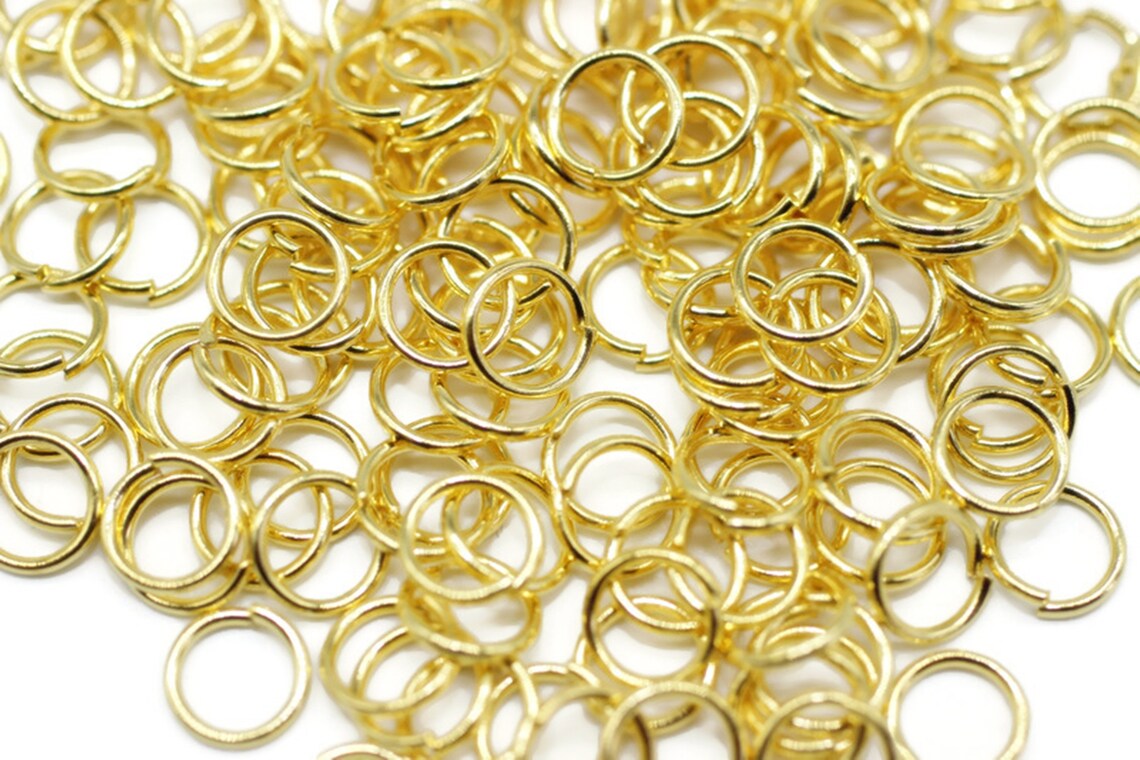 0.8x6 Mm Shiny Gold Plated Jump Rings Tiny Jump Ring | Etsy