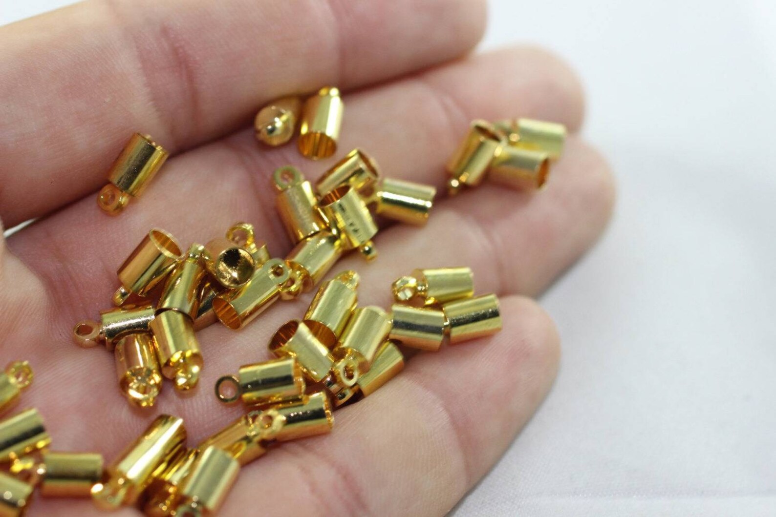 Gold Tone End Cap Inner 4 Mm Tiny End Caps Cord End Cap - Etsy