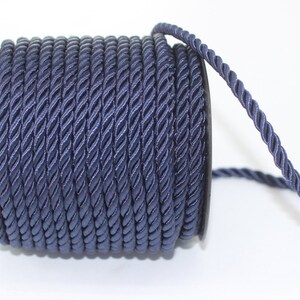Dark Blue Rayon Rope, 4 Mm (0,15 In), Blue Cord, Twisted Braid Cords ...