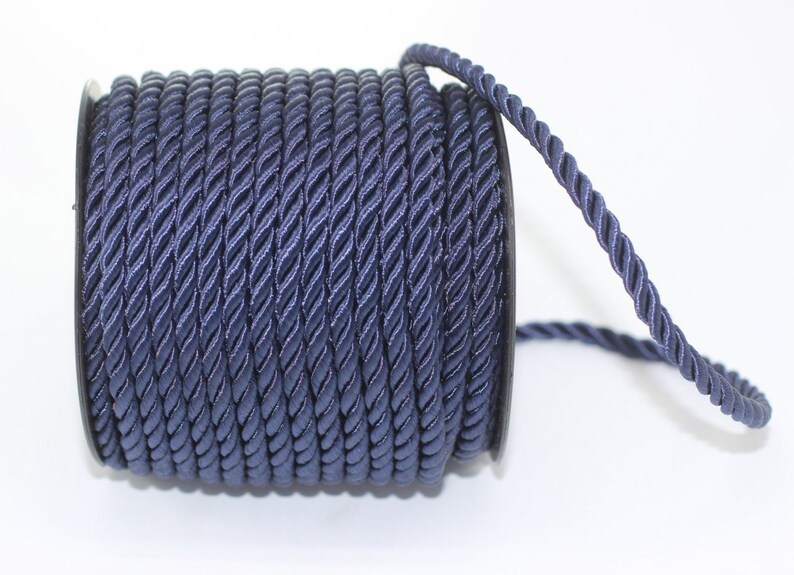 Dark Blue Rayon Rope 4 Mm 015 In Blue Cord Twisted Braid | Etsy