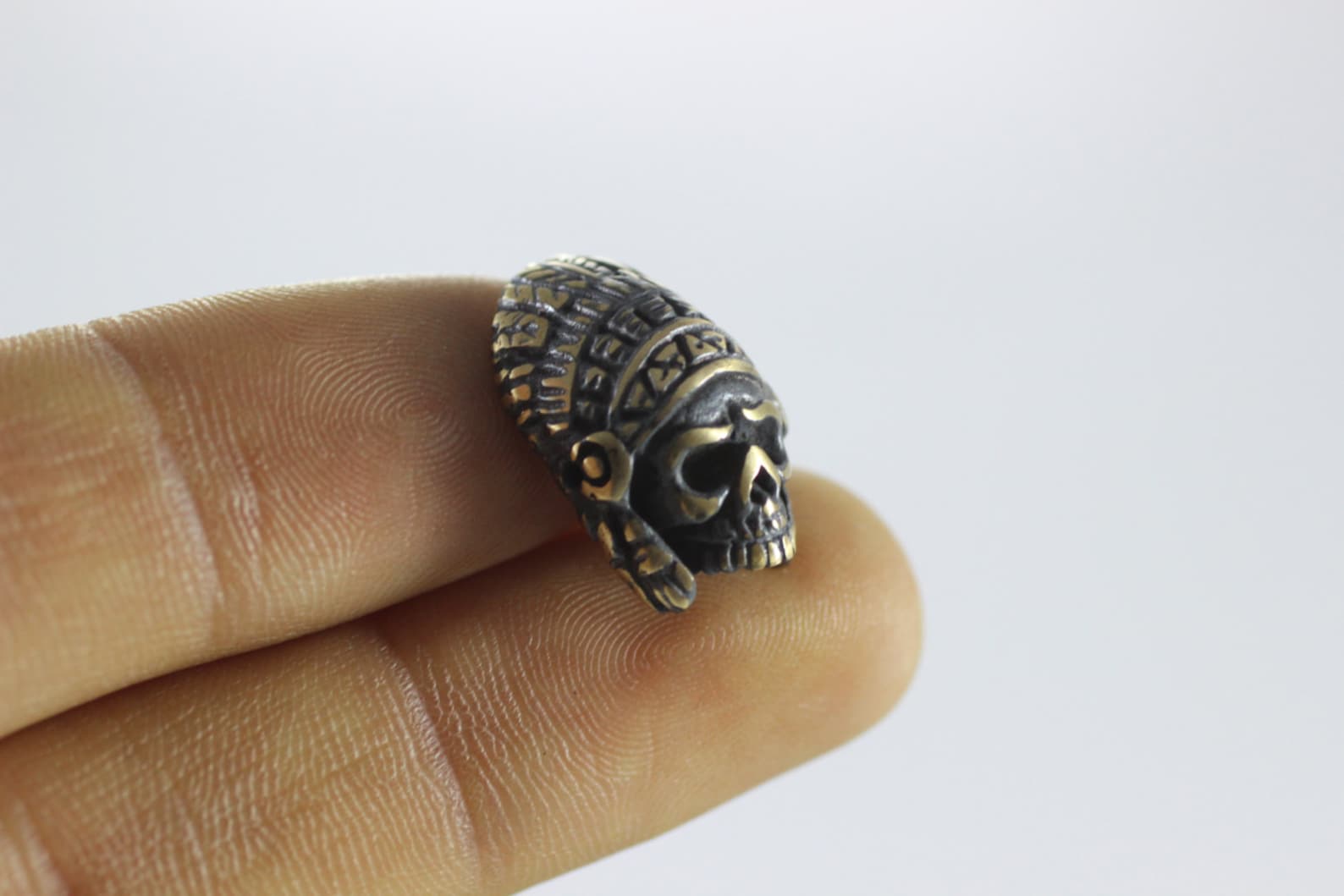 Collectible Vintage Solid Bronze Aztec Warrior Beads, 20 Mm Indian ...