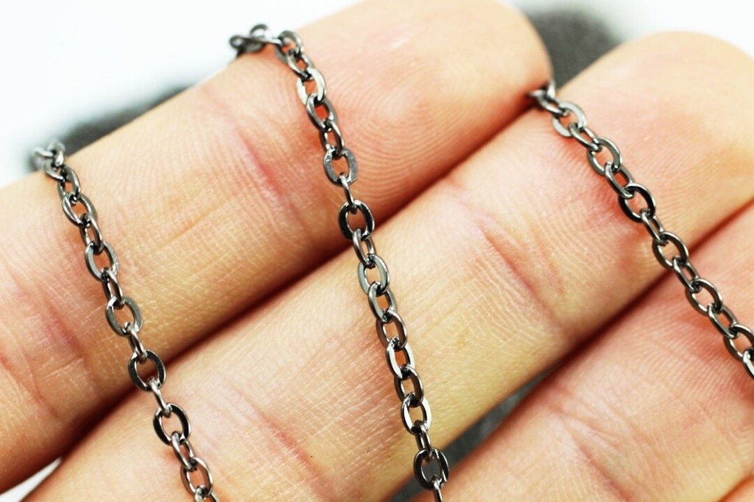 Gunmetal Chains (2.5x3.2mm) Rolo Chains, Metal Chains, Soldered Chain ...