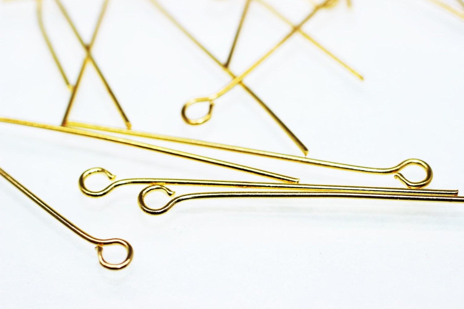 Gold Plated Eye Pin - 0.85 Mm X 15/20/25/30/35/40/50/60 Mm Eye Pins ...