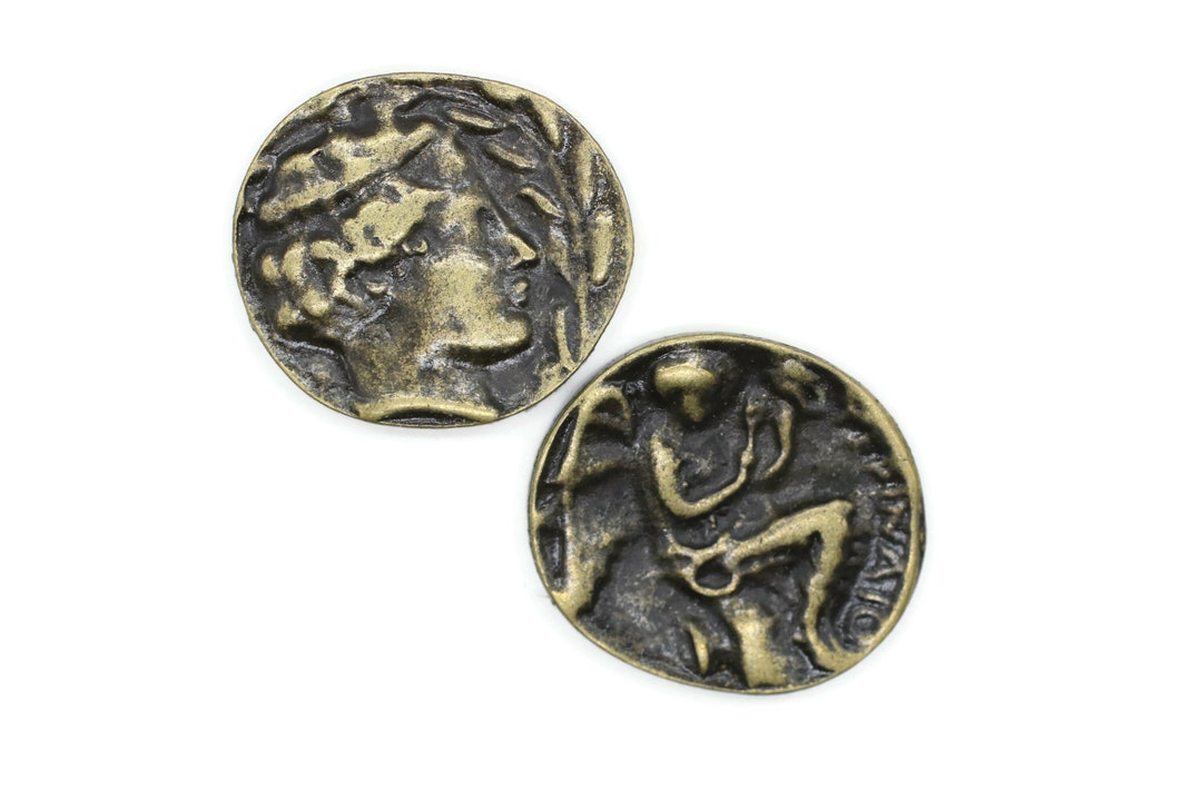 Antique Bronze Coins, 28mm Roman Empire Artifact, Ancient Greek Rome ...