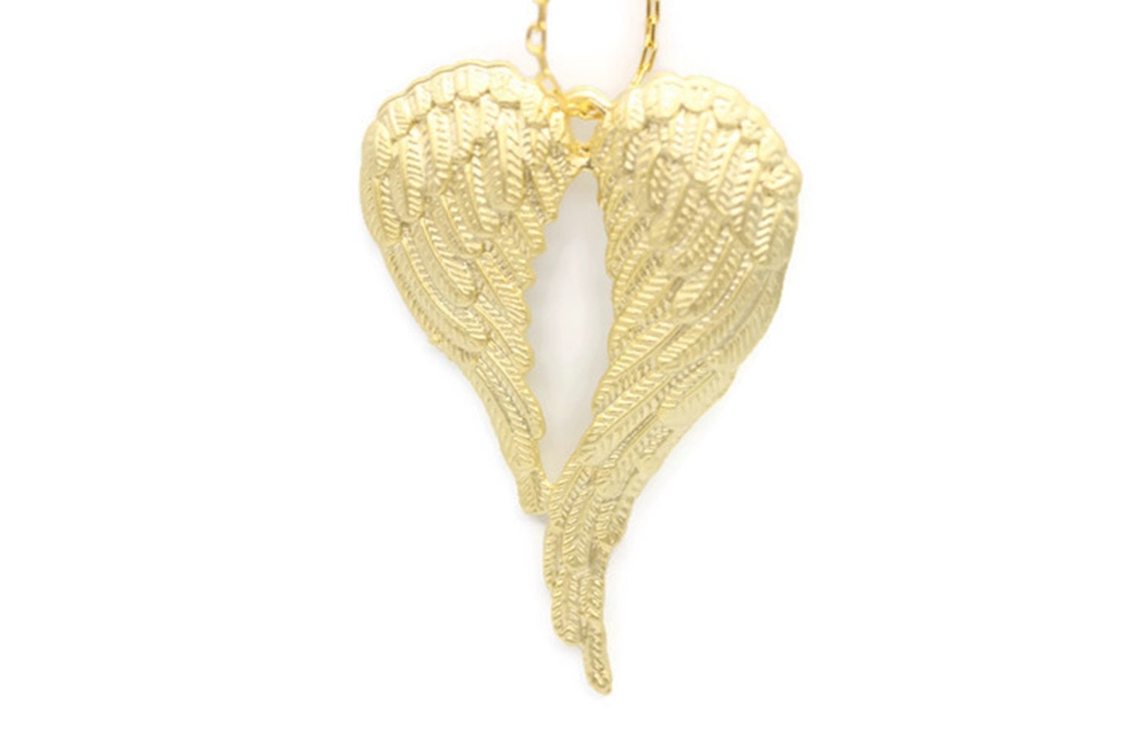 24k Gold Plated Guardian Angel Wing Charm 46x68mm Wing | Etsy