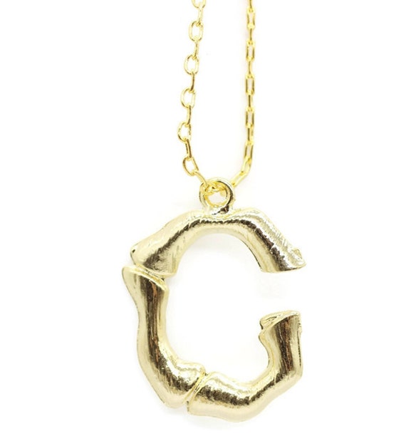 Letter C Initial Alphabet Letter Pendant Necklace 24K Shiny | Etsy