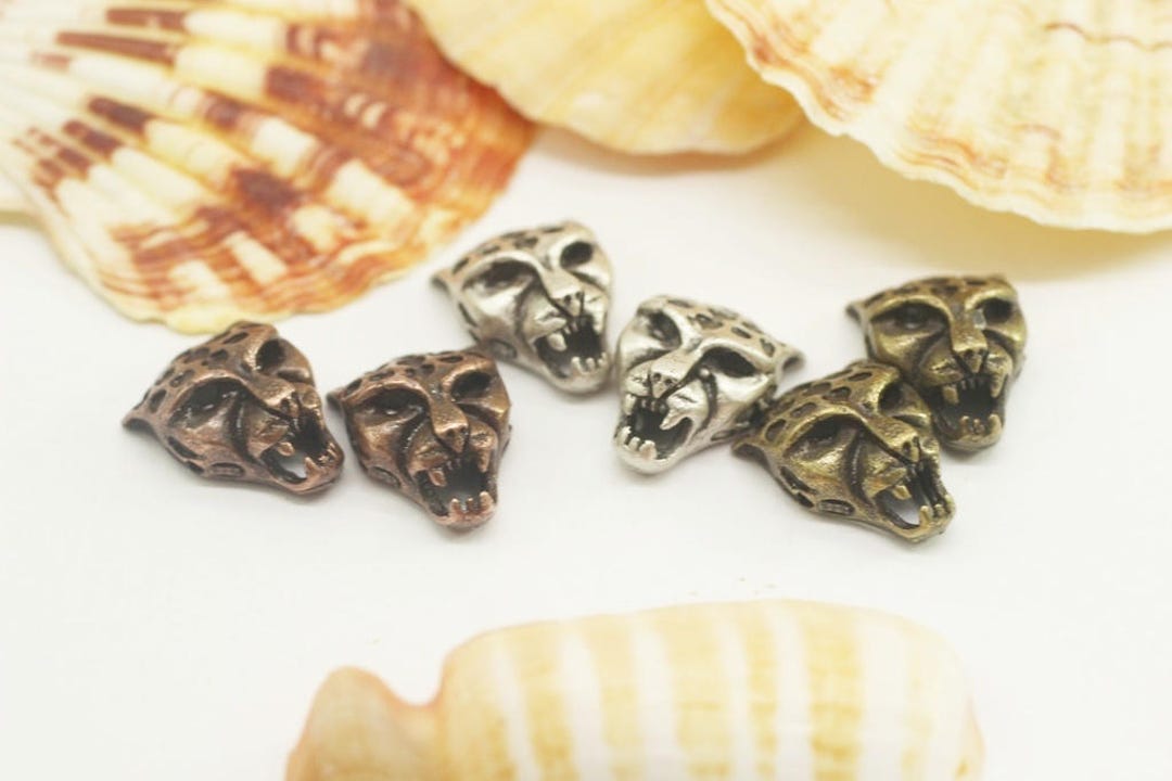 Puma Bracelet Bead, 12 X 17mm Puma Skull Beads, Copper Puma Beads ...