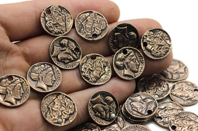 Antique Copper Coins 18 Mm Copper Pendant Double Side - Etsy