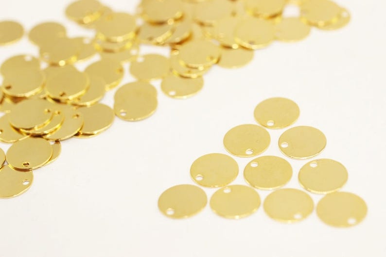 10 Mm Shiny Gold Plated Brass Coins Round Stamping Disc - Etsy