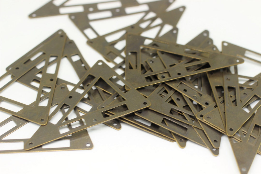 Antique Bronze Triangle Blanks, 33x50 Mm Raw Brass Huge Blanks, Raw ...