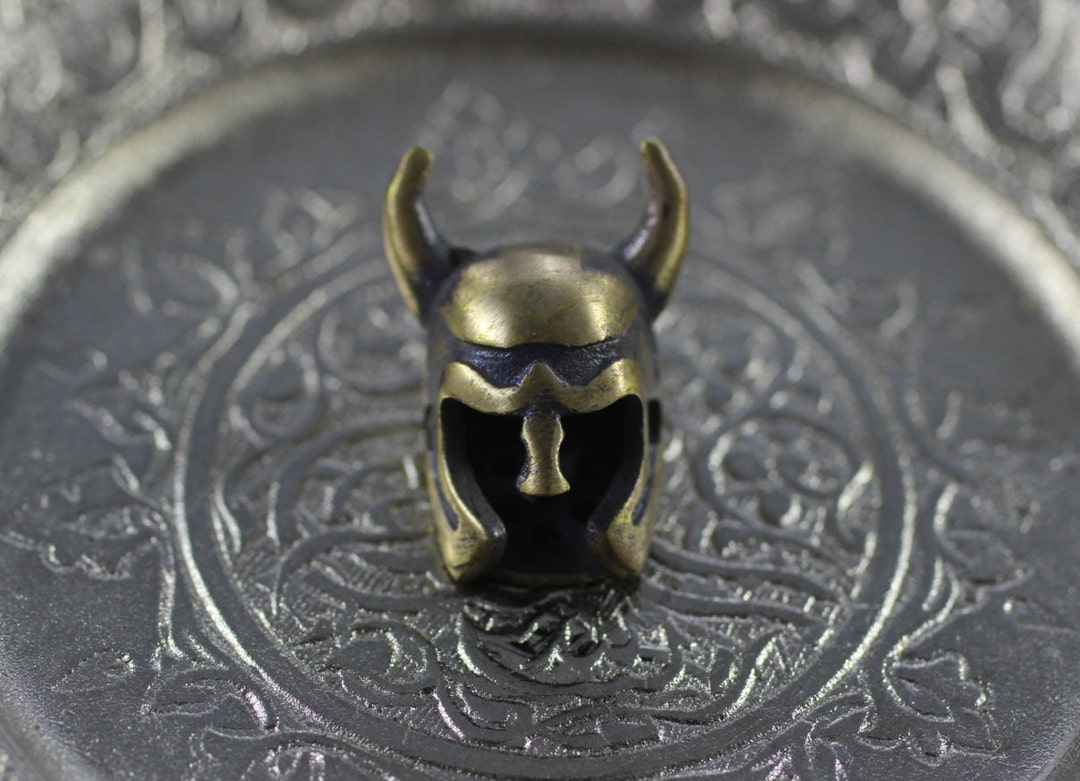Collectible Vintage Bronze Orc Helmet Beads, 19 Mm Helmet Bracelet ...