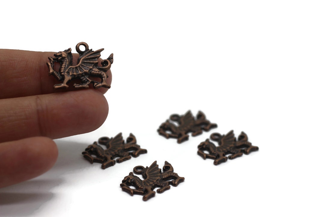 Antique Copper Plated Welsh Dragon | Personalized Gift | Dainty Copper ...