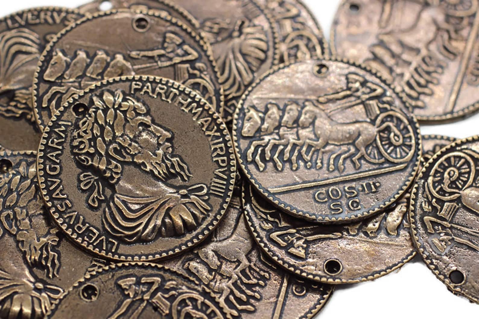 Roman Empire Imperial Emperor Ceasar Antique Copper Coins, 35 Mm Copper ...