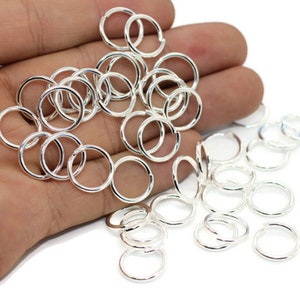 14mm Jump Rings, Tiny Jump Ring Connector, Silver Plated Connector ...