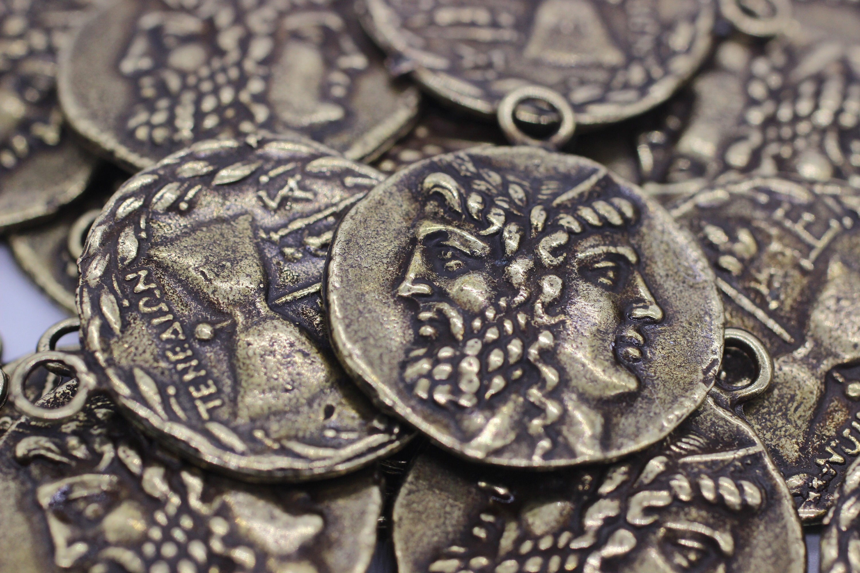 Antique Bronze Coins 28x34mm Bronze Pendant Double Side - Etsy