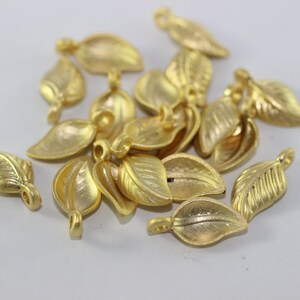 Gold Leaf Charm, Mini Leaf Charm, Gold Plated Leaf Charm, 15mm Gold ...