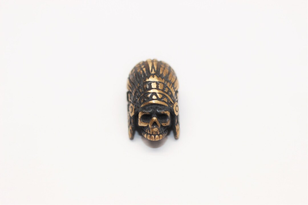 Collectible Vintage Bronze Aztec Warrior Beads, 16 Mm Solid Bronze Mini ...