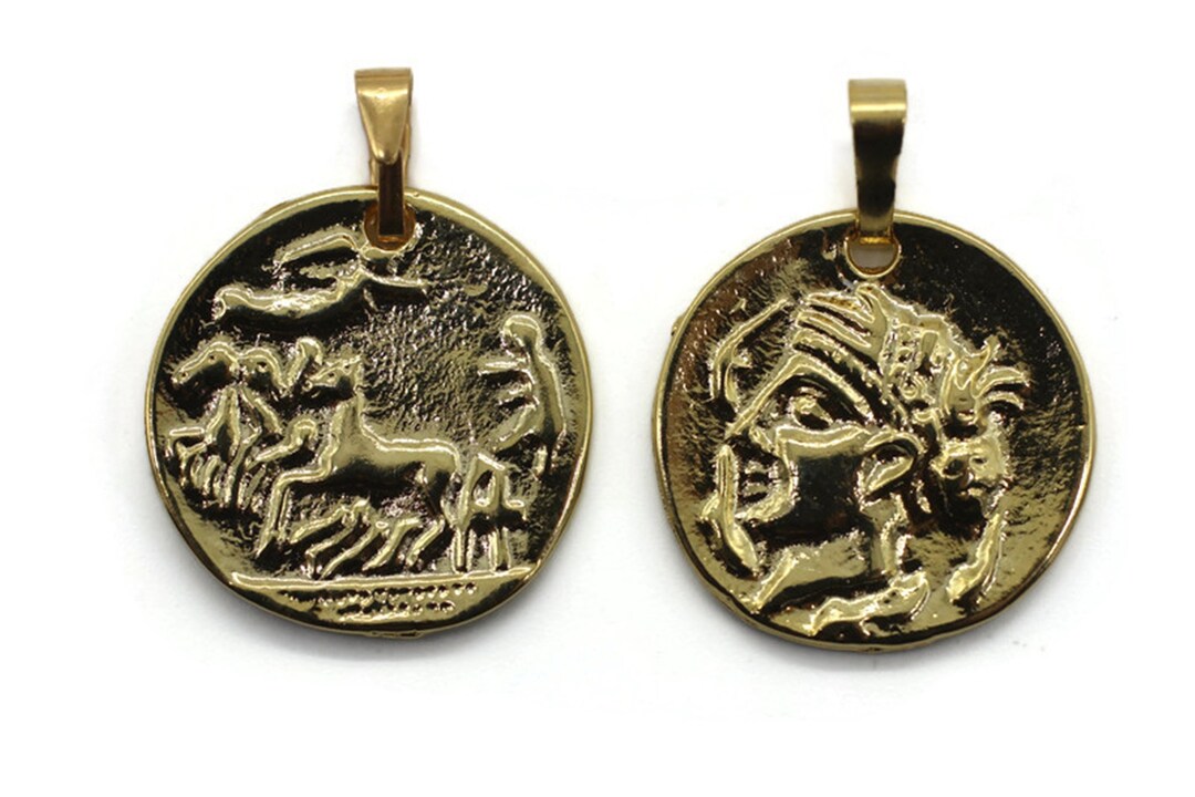 23mm Roman Empire Coins, Shiny Gold Coins, Gold Pendant, Double Side ...