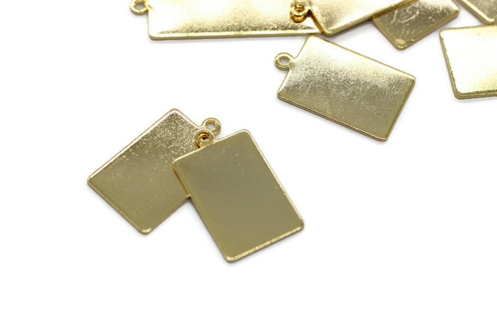 14x23mm Shiny Gold Rectangle Blanks Rectangle Stamping - Etsy