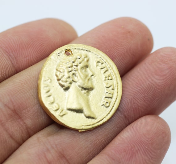 Roman Empire Emperor Ceasar Replica Coin Matt Gold Coins 27 | Etsy