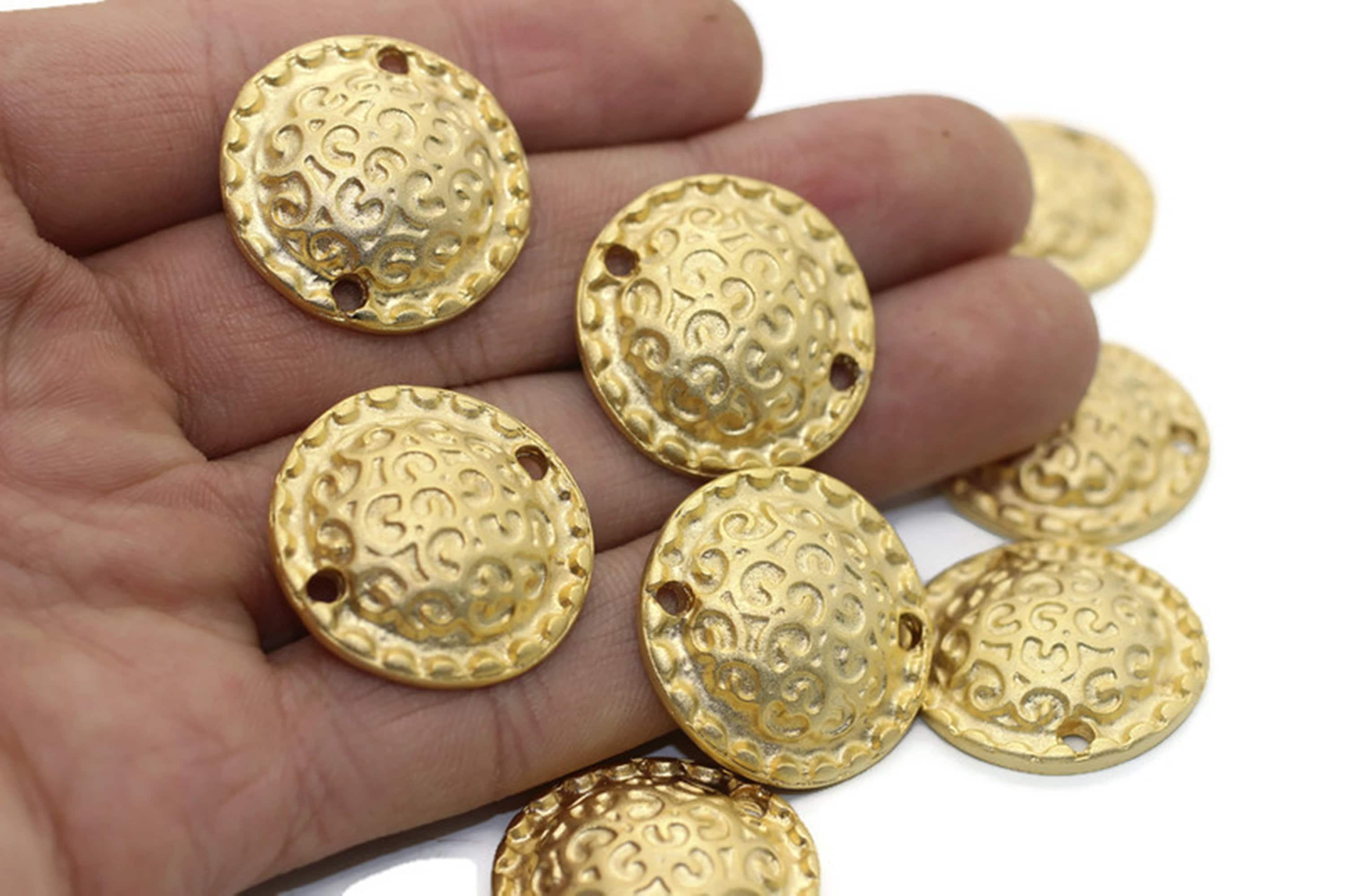 24K Matt Gold coins Turtle charms 25 mm Medallion Pendant | Etsy