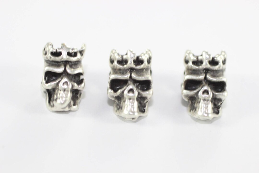 Exotic Skulls Spacer Beads Two Holes Matte Silver Skull - Etsy