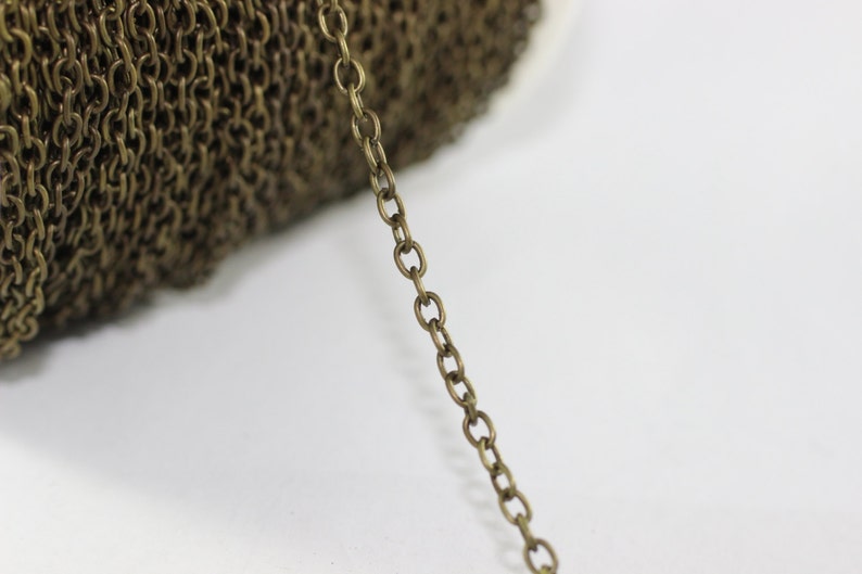 Antique Bronze Open Link Chains 2x3 Mm Oval Link Chain Box - Etsy