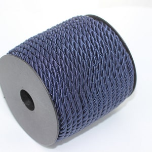 Dark Blue Rayon Rope, 4 Mm (0,15 In), Blue Cord, Twisted Braid Cords ...