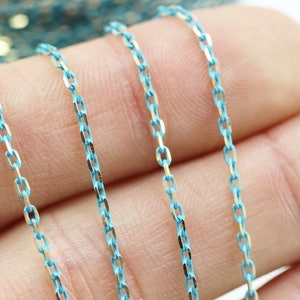1.8x3 Mm Light Blue Chain Link, Brass Chains, Loose Chain, Gold Chain ...