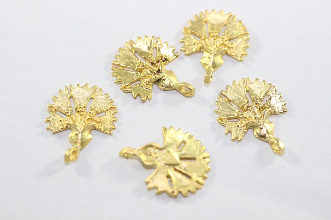 Gold Plated Mini Carnation Charms 16x 20mm Carnation - Etsy