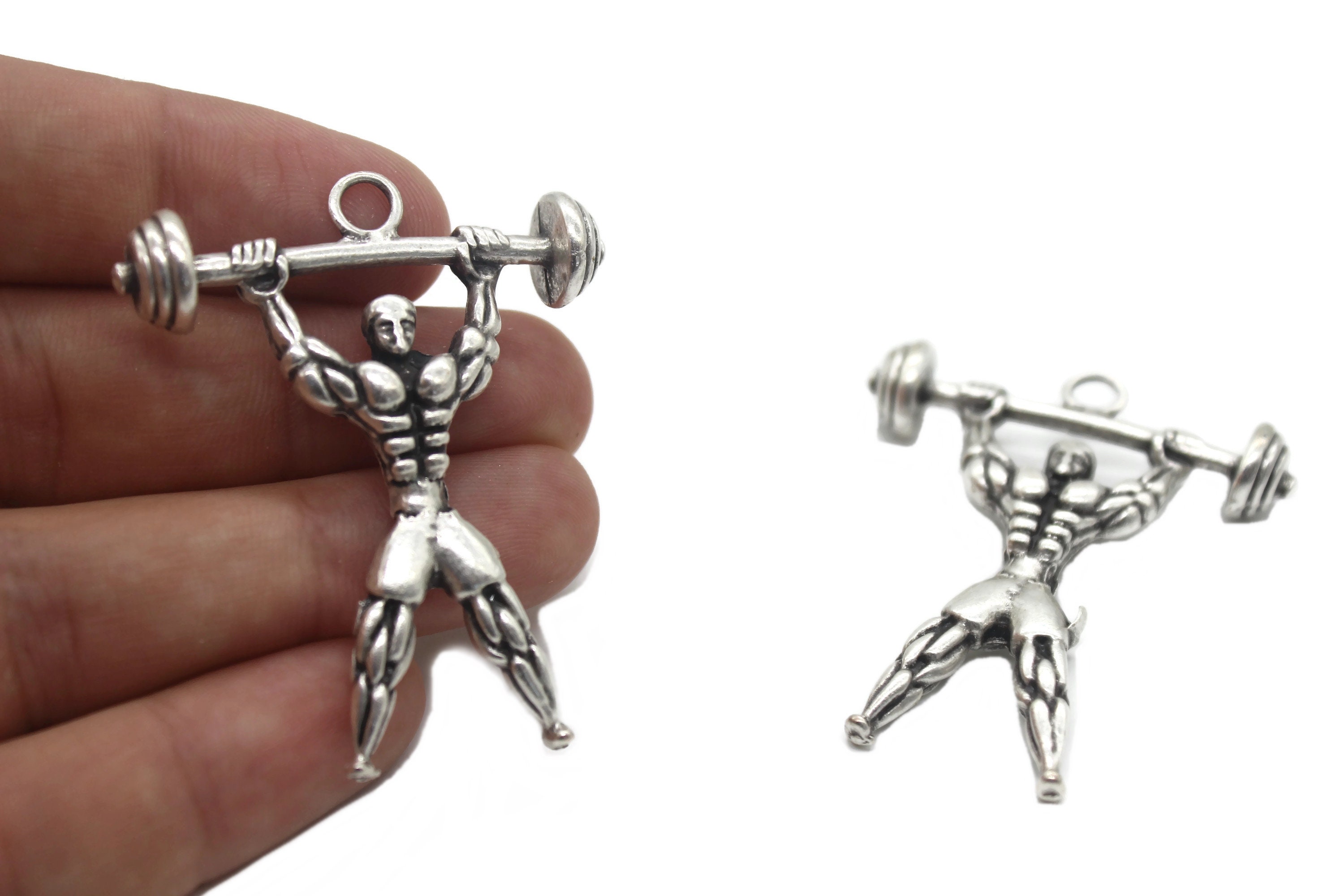Antique Silver Muscular Man Charm Gym Charm Muscle Man - Etsy UK