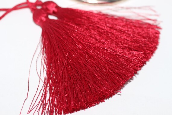 2/10/50 Pcs Scarlet Red Lux Tassels 80 Mm Long Thick Tassels | Etsy