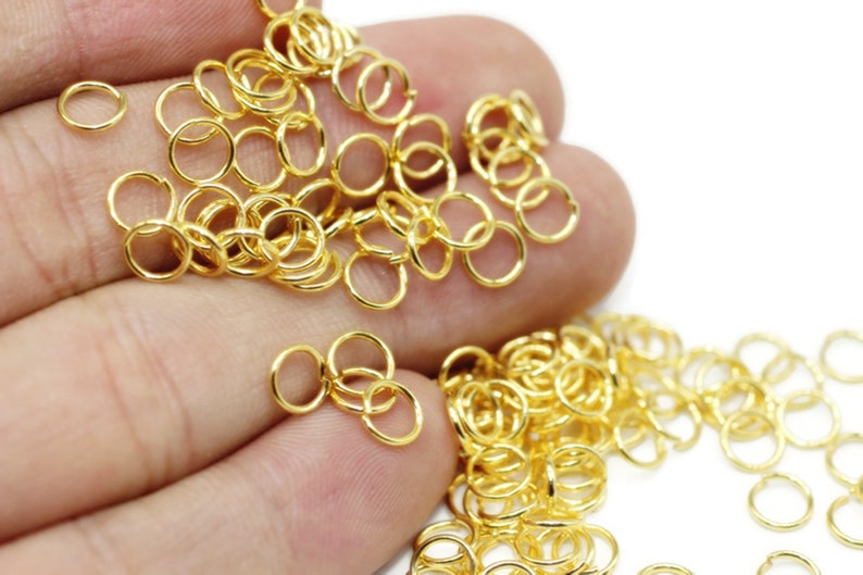 0.8x6 Mm Shiny Gold Plated Jump Rings Tiny Jump Ring - Etsy
