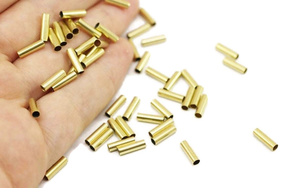 Raw Brass Tube Connectors 3x10mm - Mini Spacer Tubes - Tube Beads ...