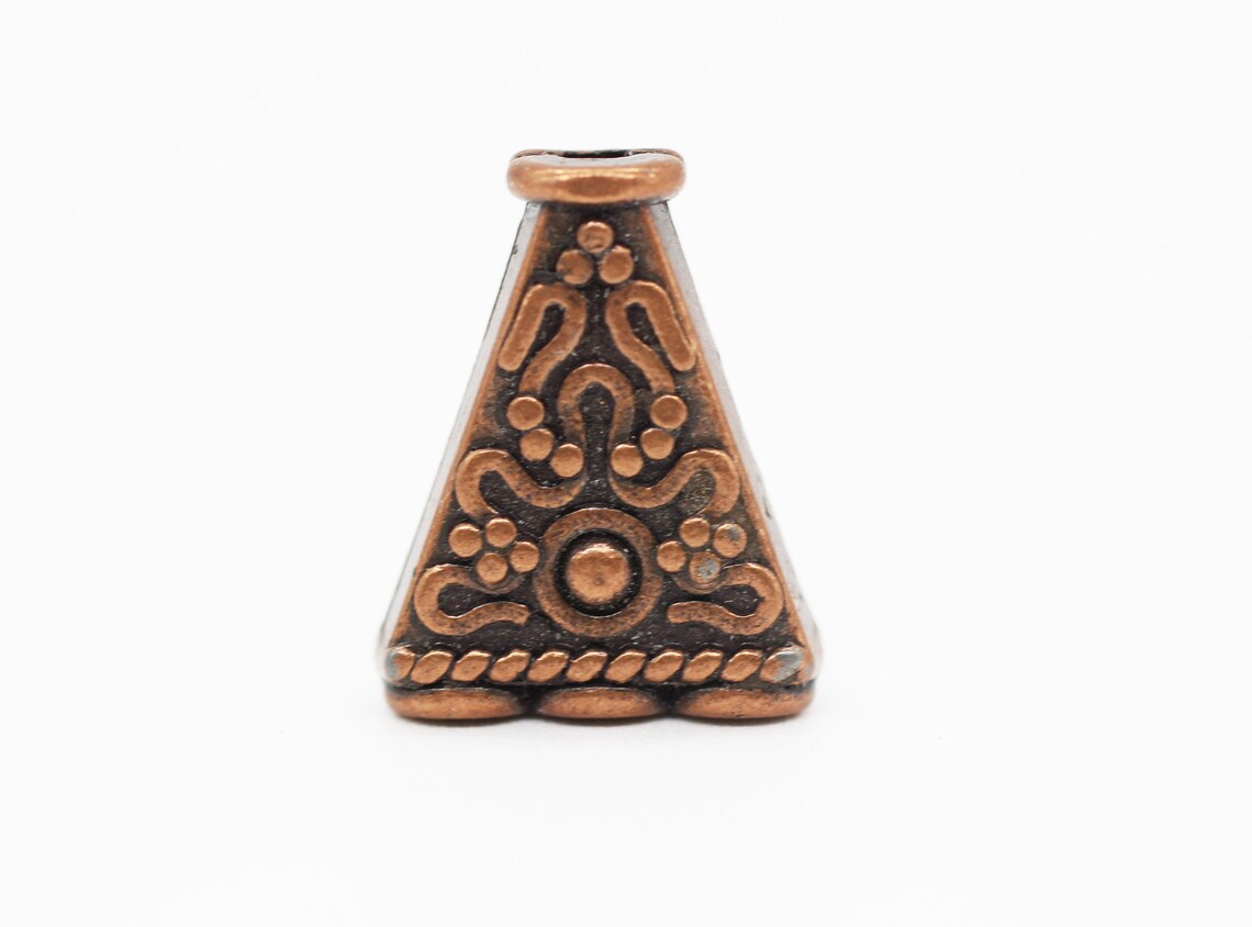 Antique Copper Multi Strand Filigree Bead Caps, 3 Hole Connector, Conic ...