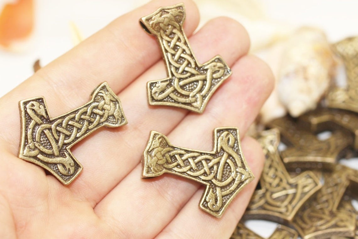 Antique Bronze Thor hummer Pendant 26x32mm Anchor Pendant | Etsy