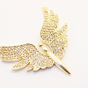 Angel Pendant With Zircon, Zircon Pendant, Micro Pave Angel, Cz Jewelry ...