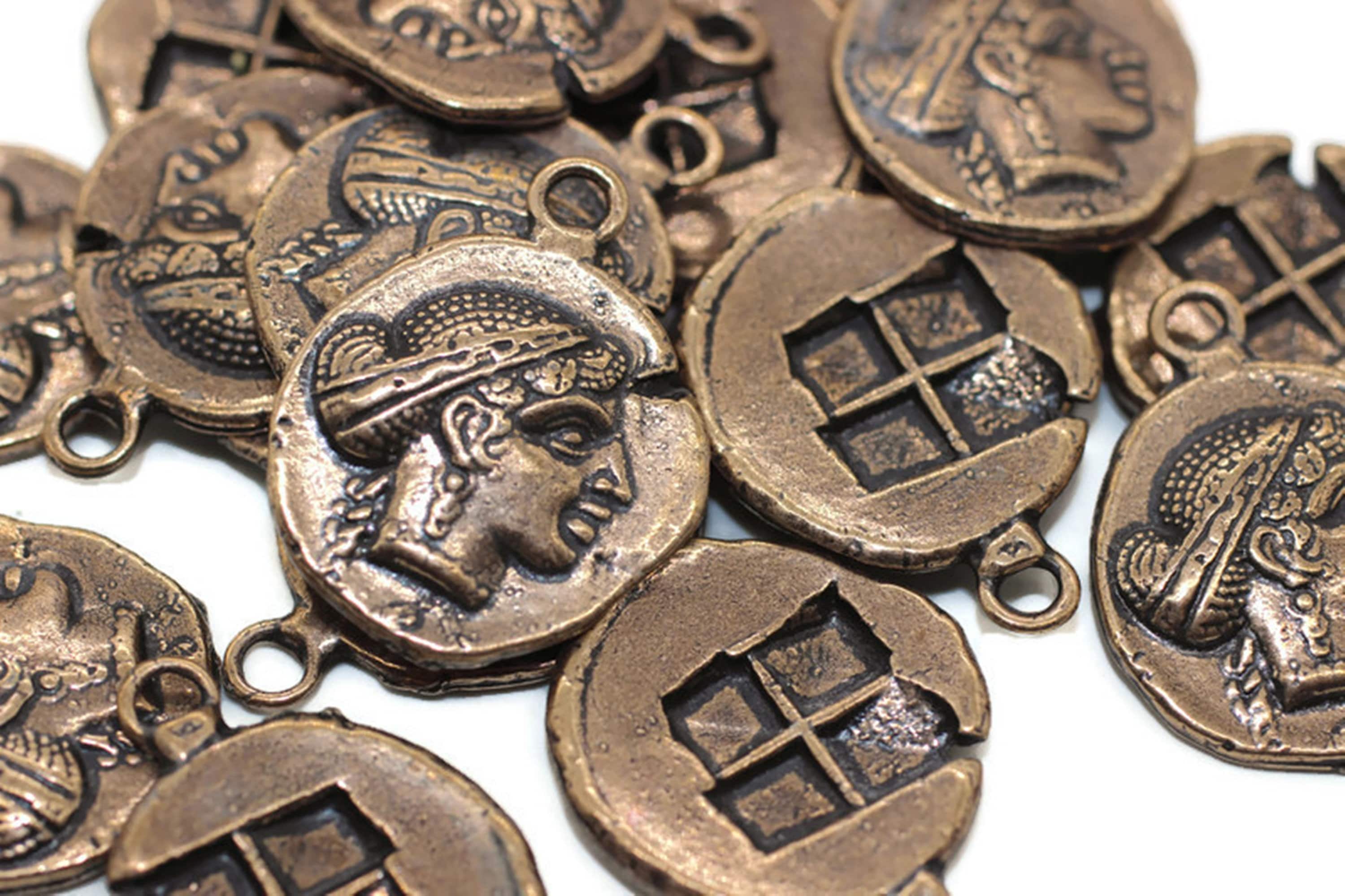 Antique Copper Coin Charms, 22x30 Mm Copper Pendant, Egypt Coin Pendant ...