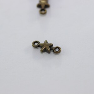 Tiny Star Connector Charm - 10 Mm Antique Bronze Tiny Star Pendant ...