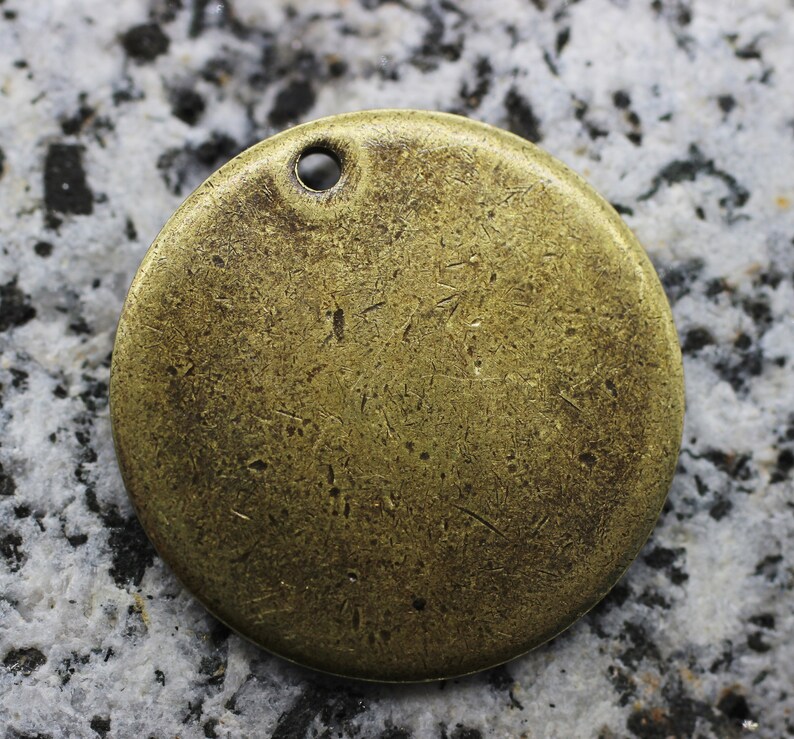 1.4x22mm Antique Bronze Disc Solid Brass Disc Round Stamping - Etsy