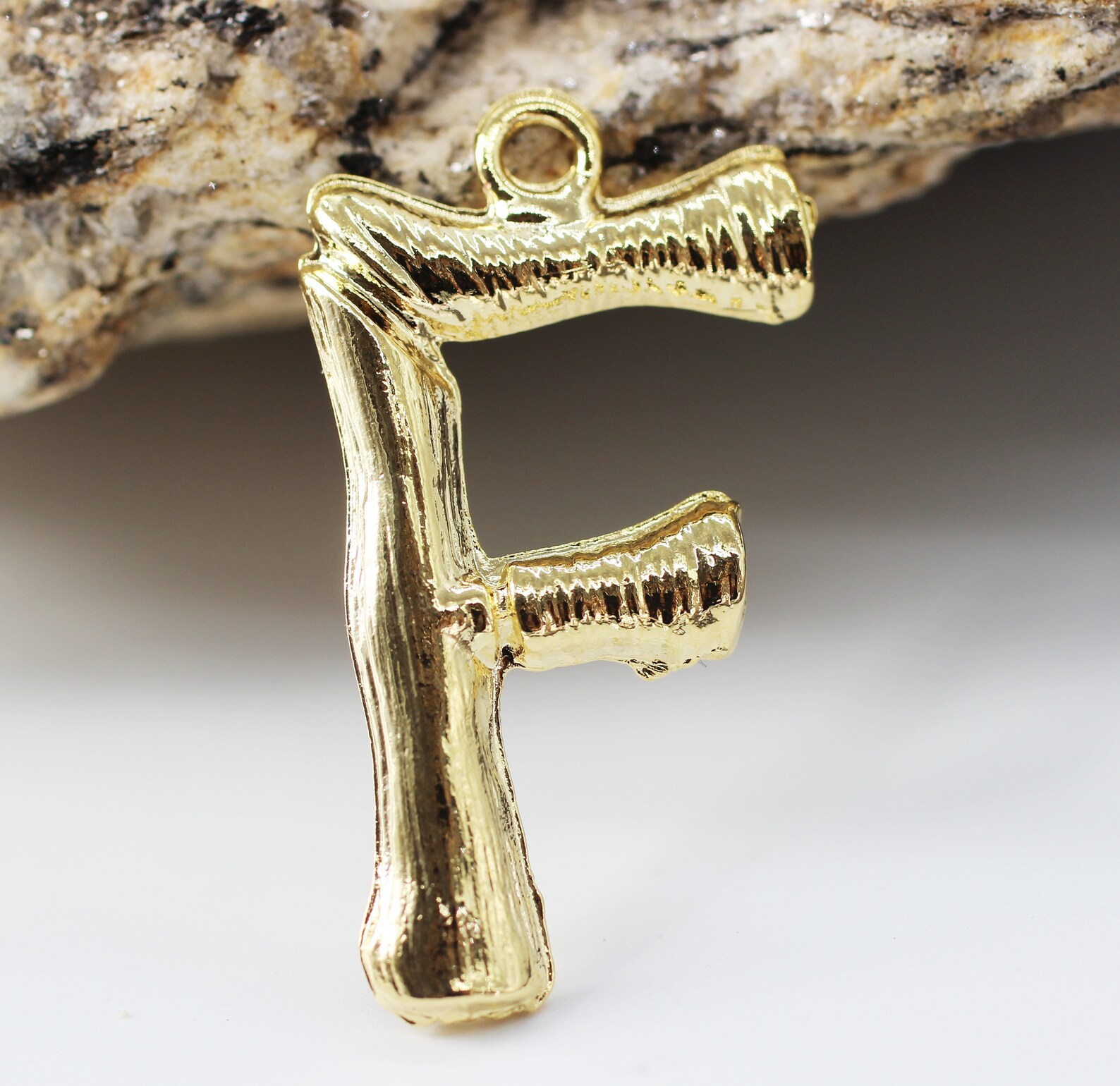 Letter F Initial Alphabet Letter Pendant Necklace in 24k - Etsy