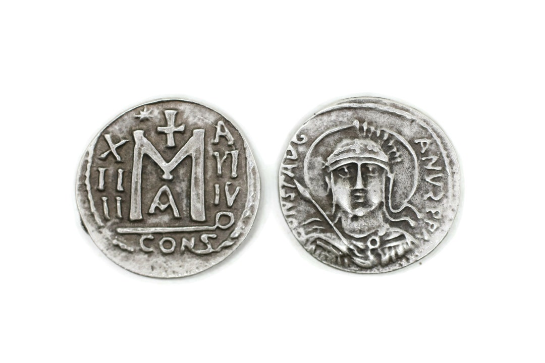 Antique Silver Ancient Byzantium Coins, 32 Mm Roman Empire Artifact ...