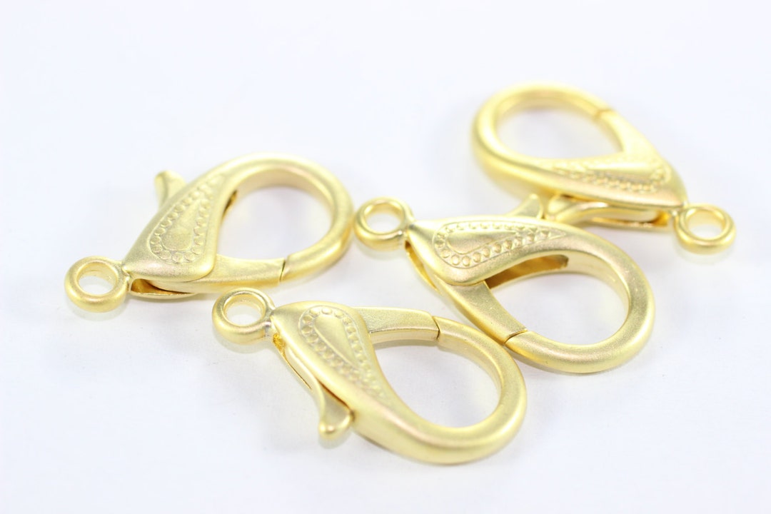 Gold Plated Lobster Claw Clasp 15x30mm, Extra Large Dotted Clasps, Gold ...