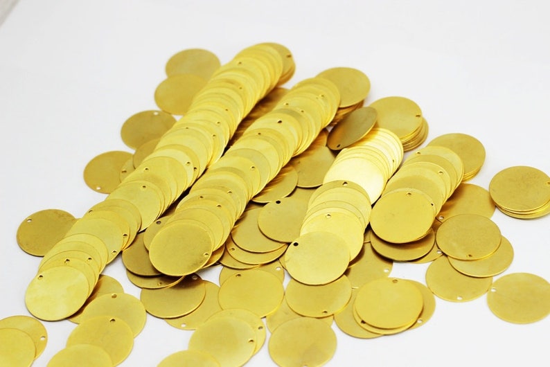24K 10 Mm Matt Gold Plated Brass Coins Round Stamping Discs - Etsy