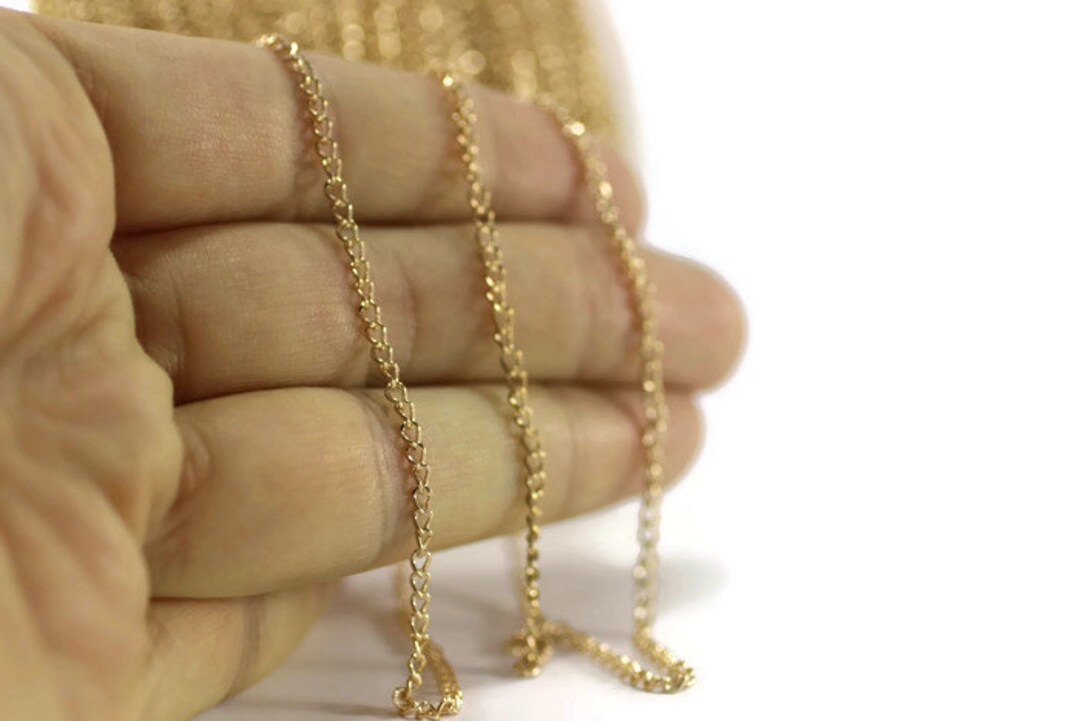 Gold Tone Chains (2x3mm) Curb Chains - Gold Tone Chains, Metal Chains ...