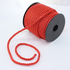 Red Rayon Rope, 4 Mm (0,15 Inch), Red Cord, Twisted Braid Cords ...