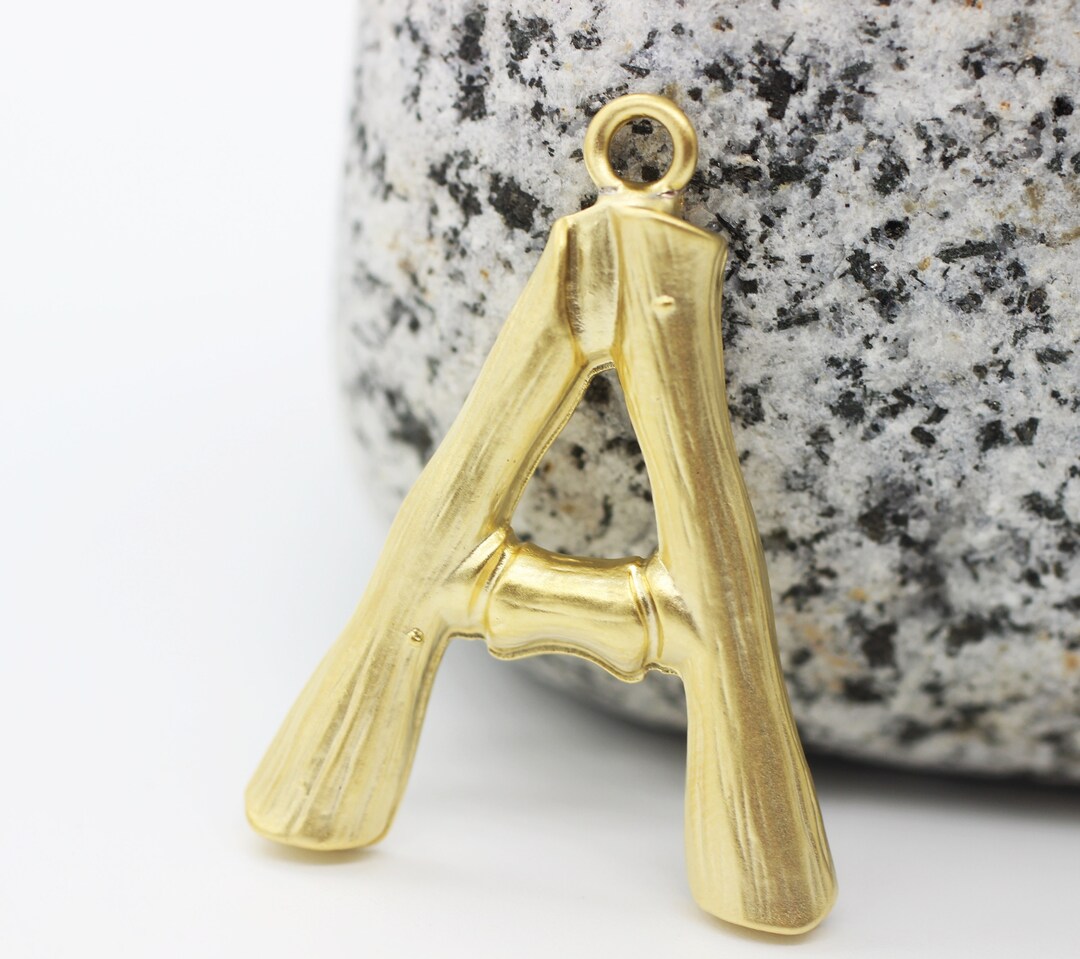 Matt Gold Letter A, Initial Alphabet Letter Pendant Necklace 24k Gold ...